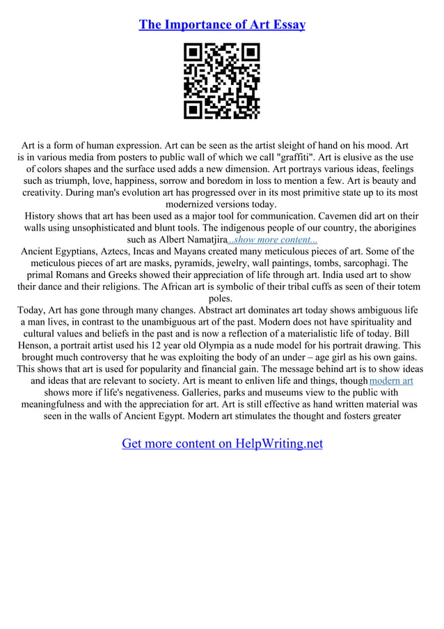 Art Essay Sample | PDF