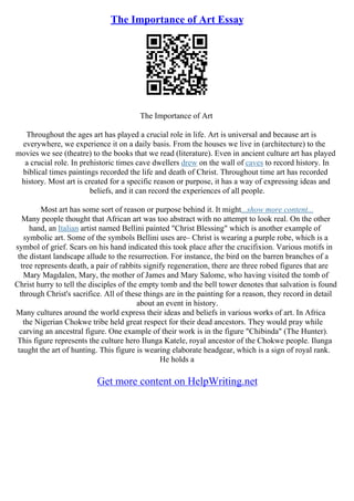 Art Essays Examples | PDF | Painting | Arts and Crafts