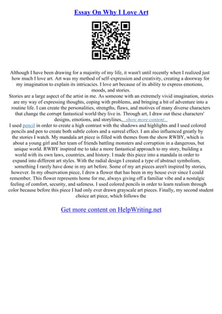 Art Essays Examples | PDF | Painting | Arts and Crafts