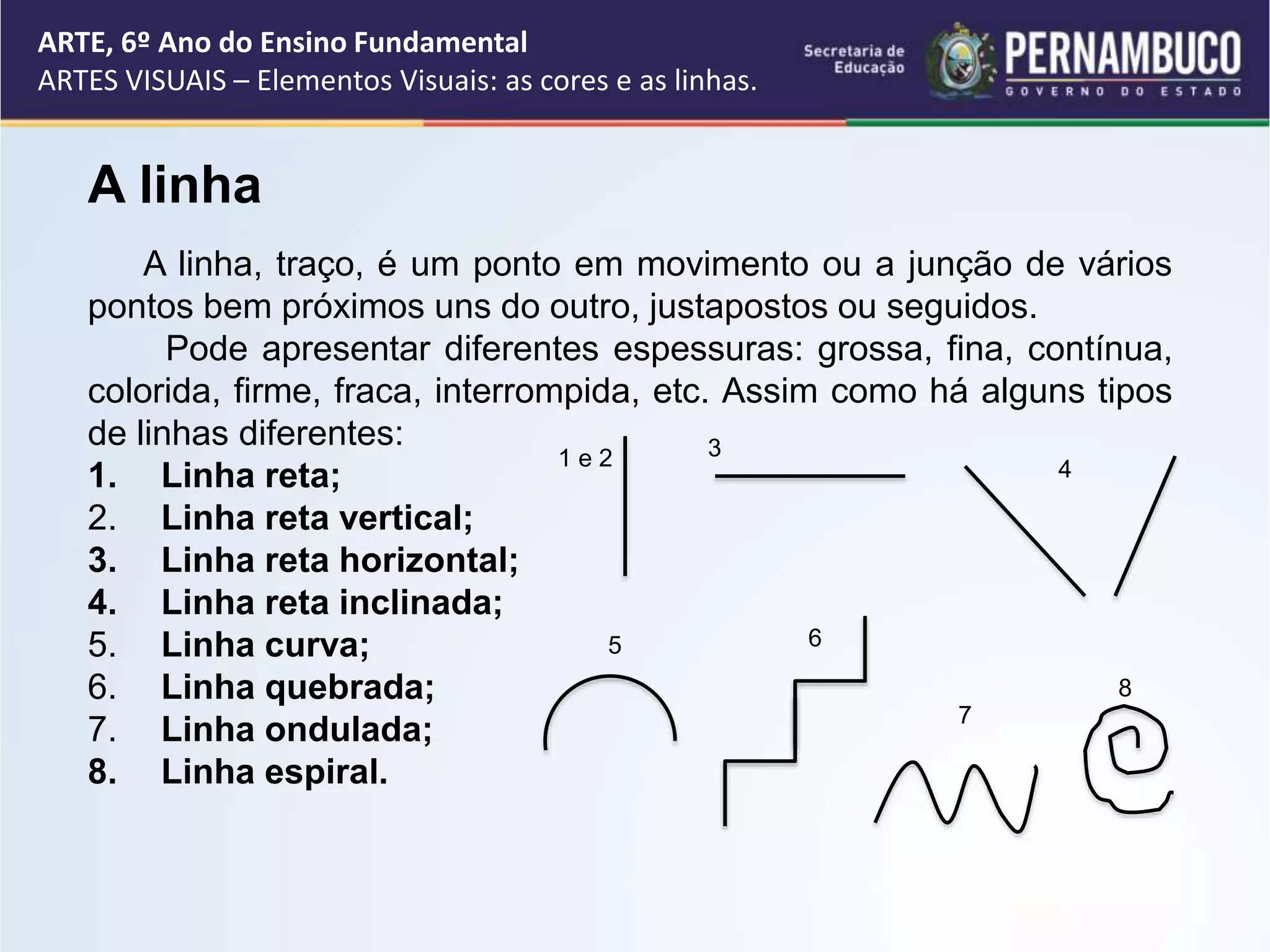 ARTES VISUAIS – Elementos Visuais as cores e as linhas.ppt