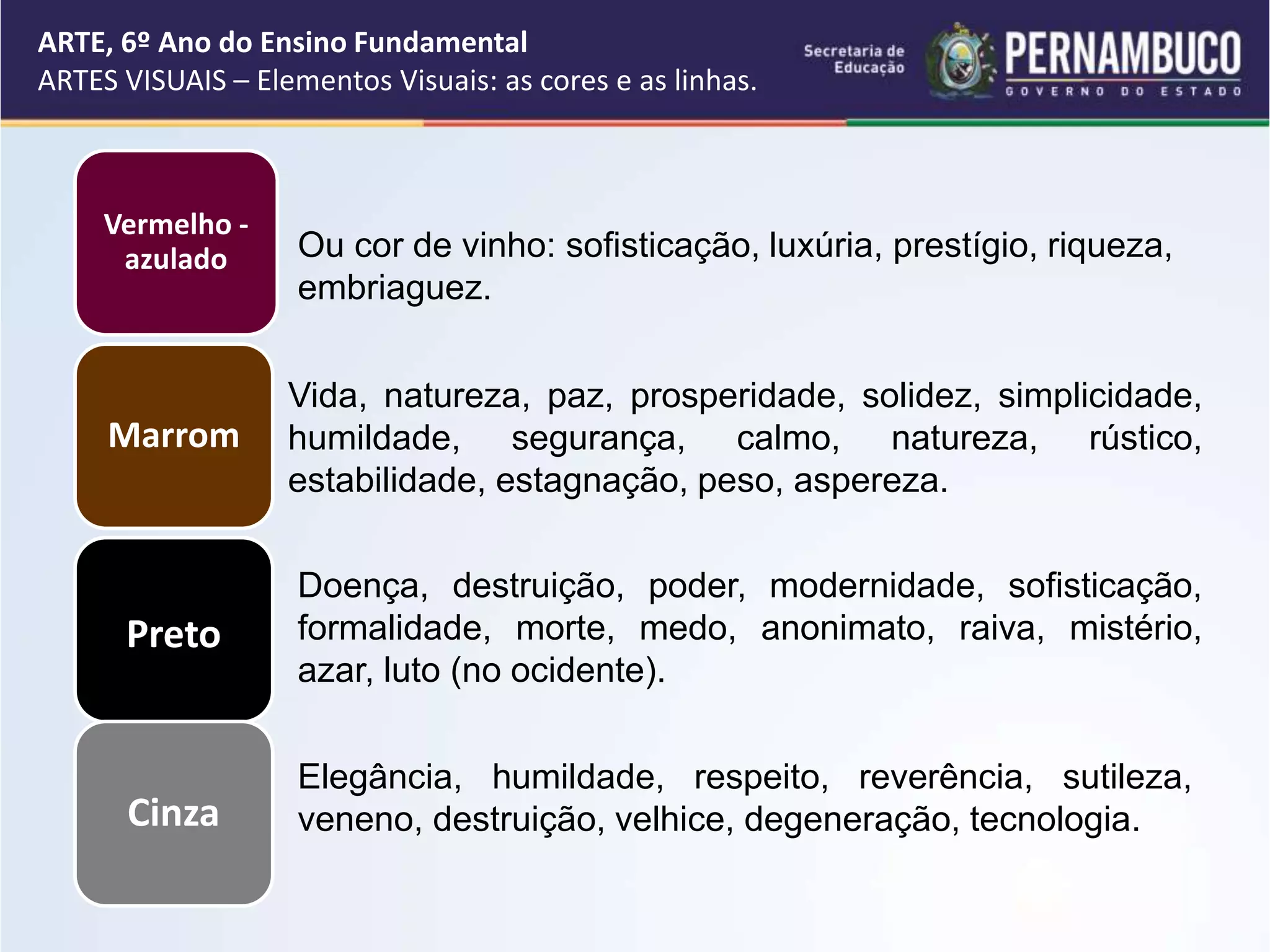 ARTES VISUAIS – Elementos Visuais as cores e as linhas.ppt