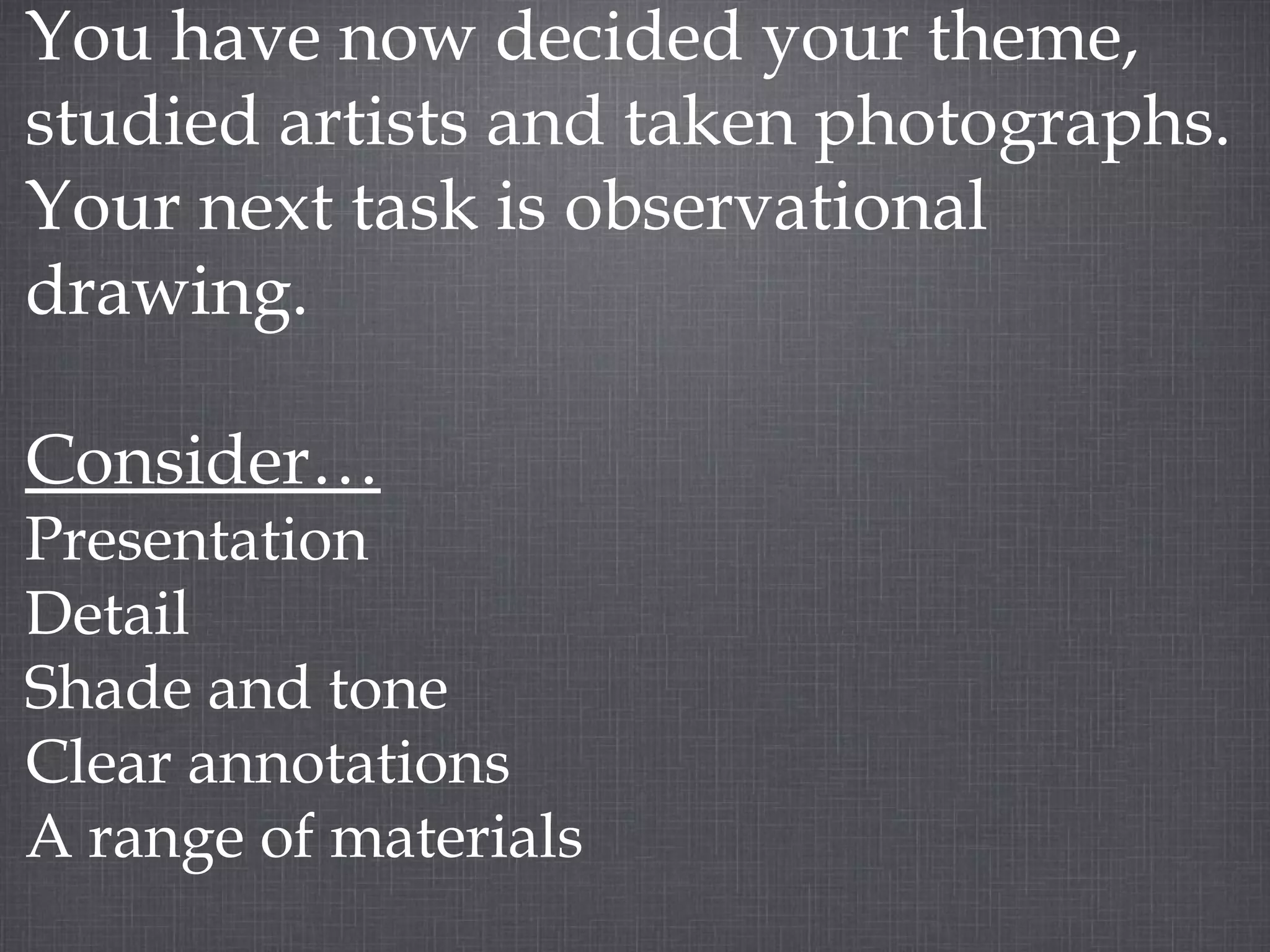 Art exam observational drawing | PPT