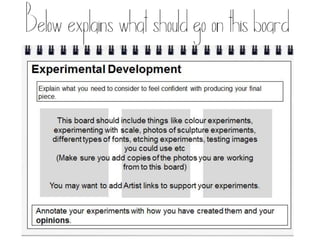 Art exam project example and guide through the boards | PPTX
