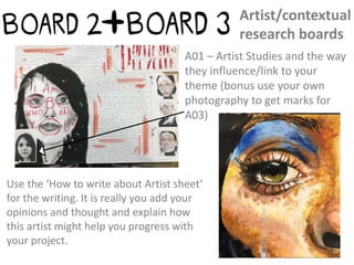 Art exam project example and guide through the boards | PPTX