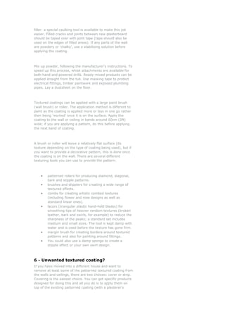 Artex and plaster | PDF