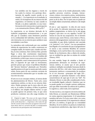 Arte y experiencia john dewey | PDF