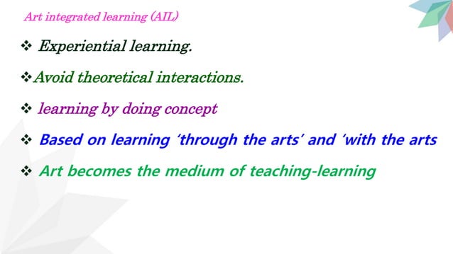 ART integrated learning .PPT art as a medium to teach and learn. | PPTX