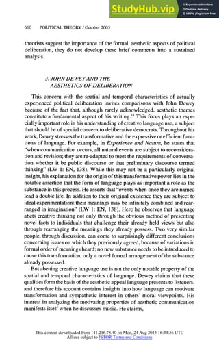 Artful Discussion John Dewey S Classroom As A Model Of Deliberative Association | PDF