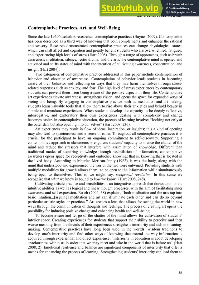 ArtfullyAware Contemplative Practice In The Classroom. | PDF ...