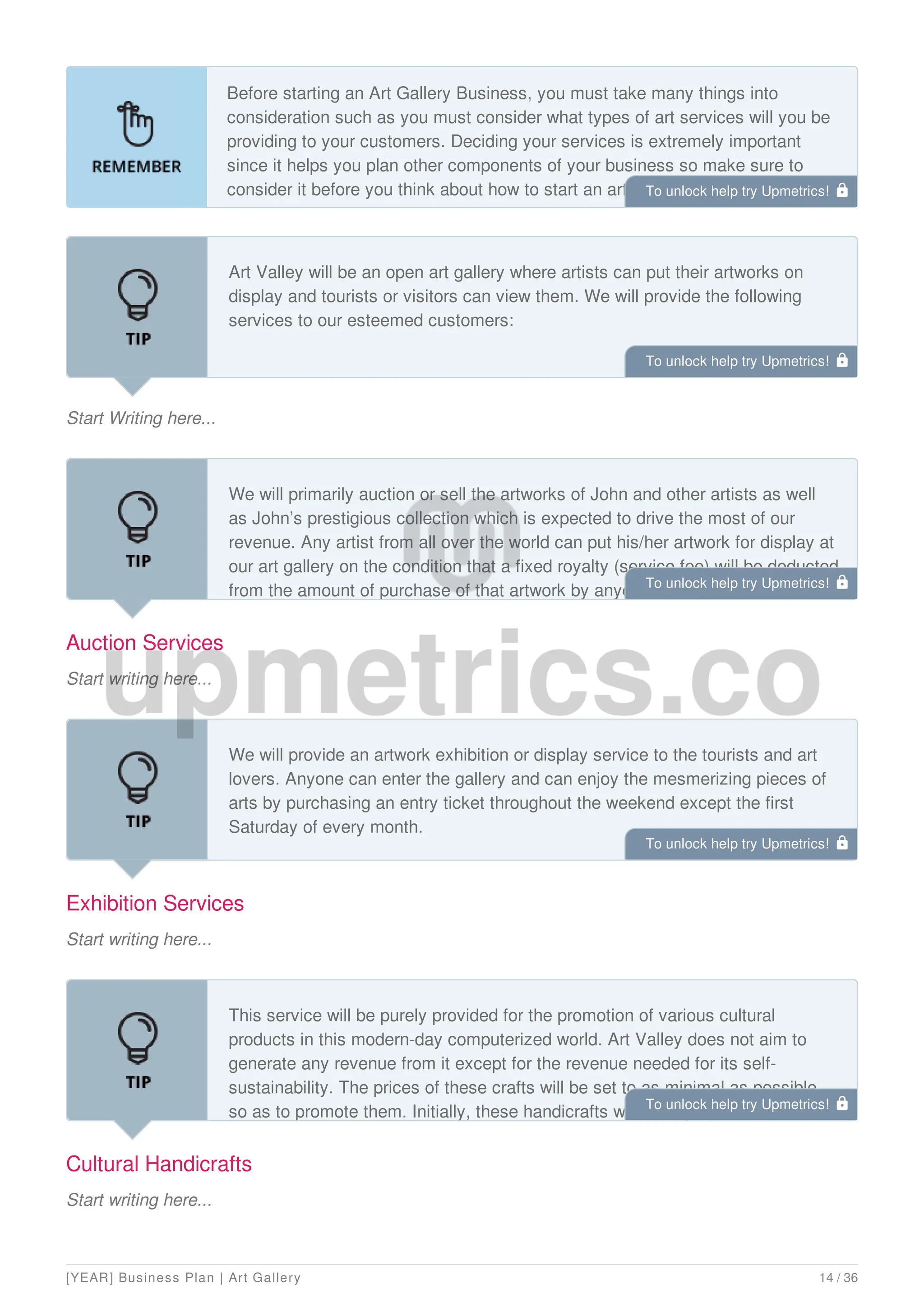 art gallery business plan example | PDF