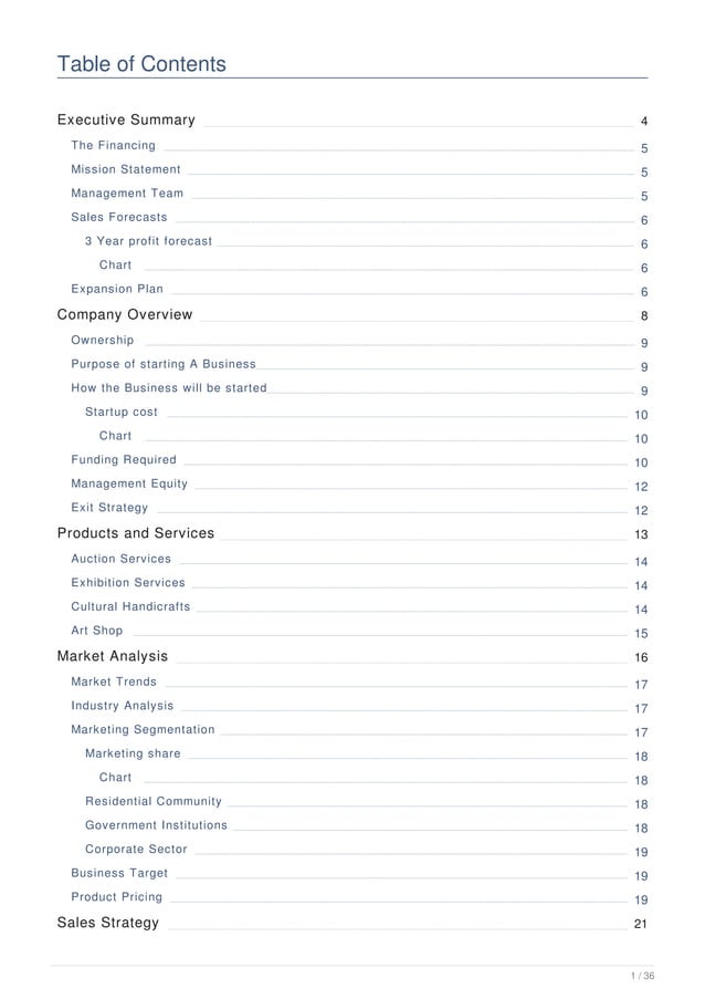 art gallery business plan example | PDF | Business Banking & Finance ...