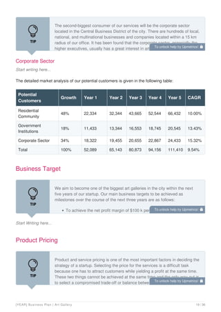 art gallery business plan example | PDF