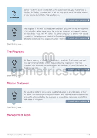 art gallery business plan example | PDF