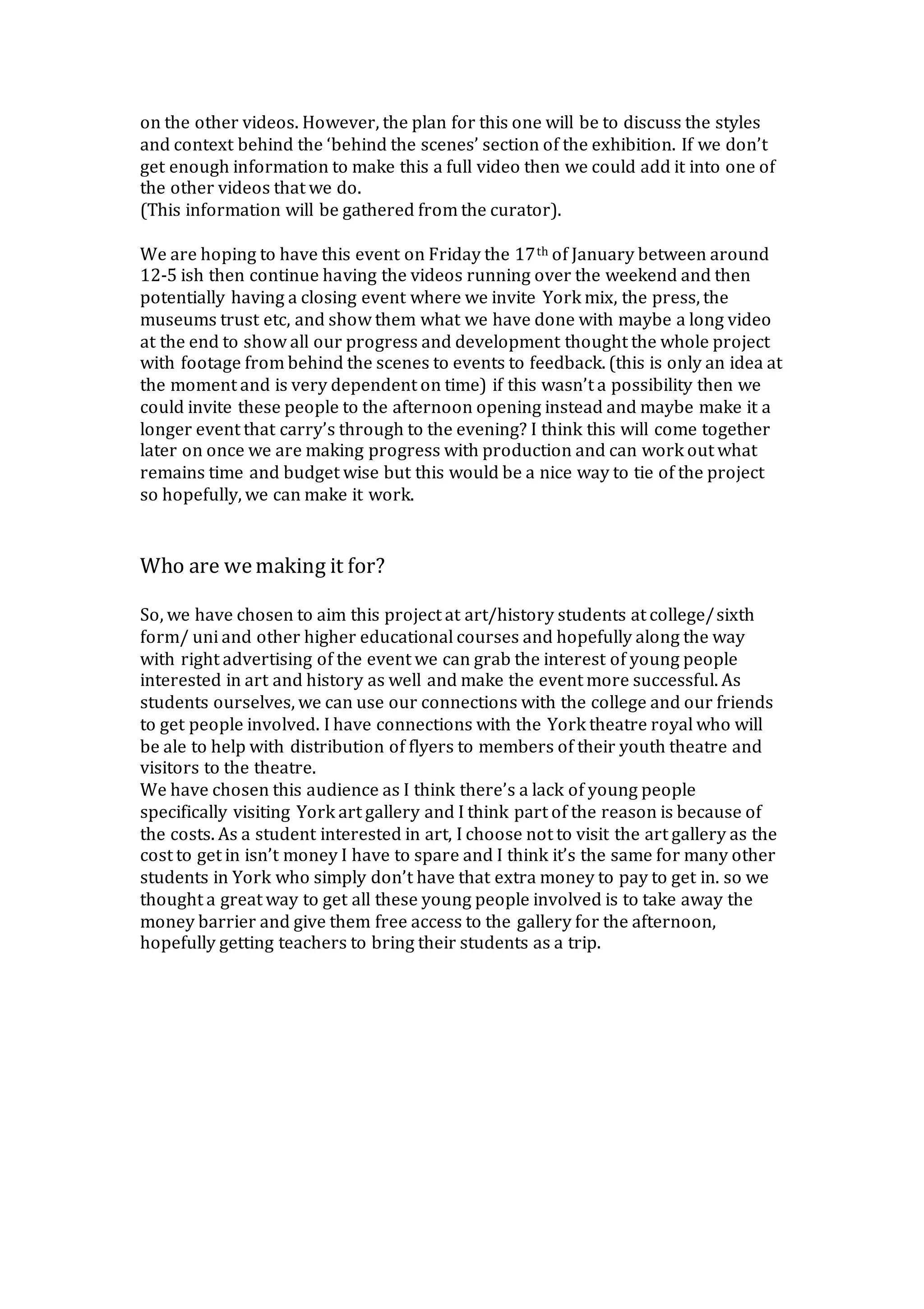 Art Gallery Project Proposal Docx