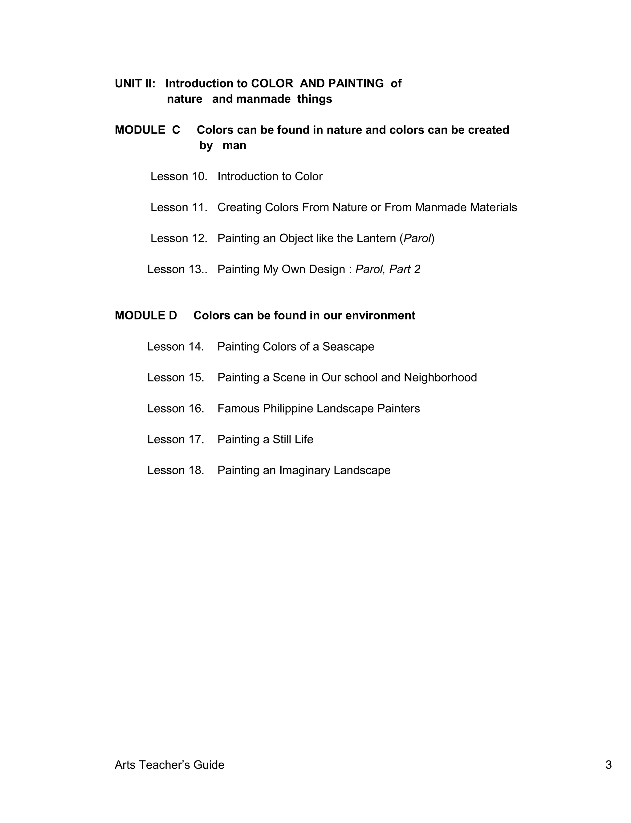 Art gr.1 teacher's guide (q1&2) | PDF