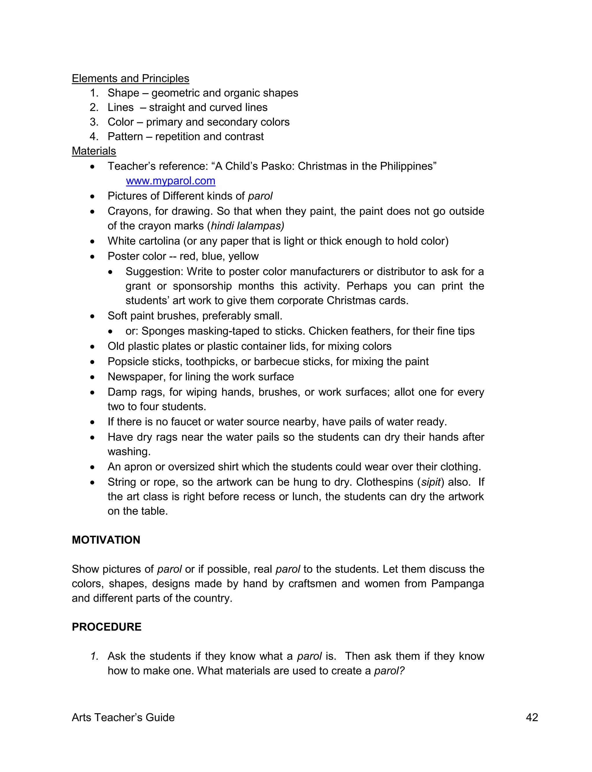 Art gr.1 teacher's guide (q1&2) | PDF