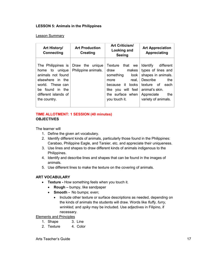 Art gr.1 teacher's guide (q1&2) | PDF