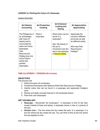 Art gr.1 teacher's guide (q1&2) | PDF