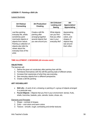 Art gr.1 teacher's guide (q1&2) | PDF