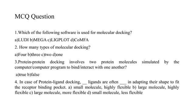 Molecular docking and it application ... | PDF