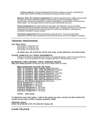 Arthistory 1 Syllabus | PDF