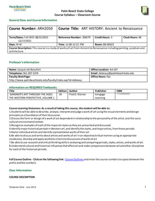 Art History 1 syllabus | DOCX | Design | Fine Art