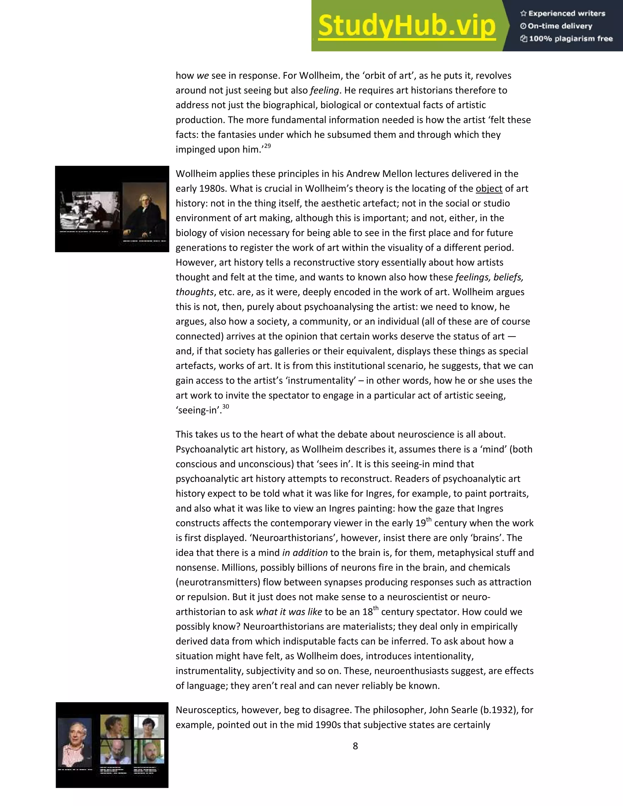 Art History And The Mind Questioning The Shift From Psychoanalysis To ...