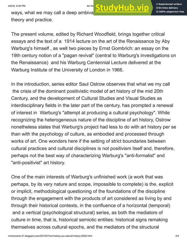 Art History As Cultural History | PDF