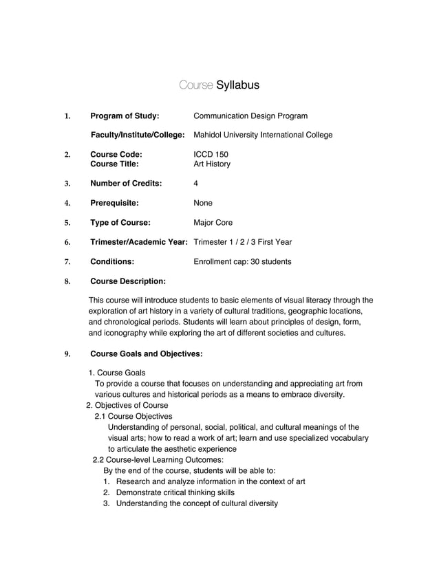 Course Syllabus | PDF