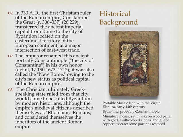 Art history lecture 8 byzantine art period | PPTX