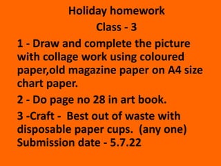 Art, Holiday,H.W,cl - 3.pptx
