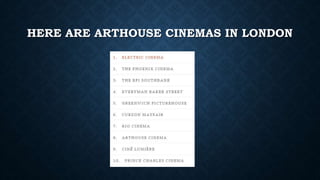 Arthouse cinemas | PPT