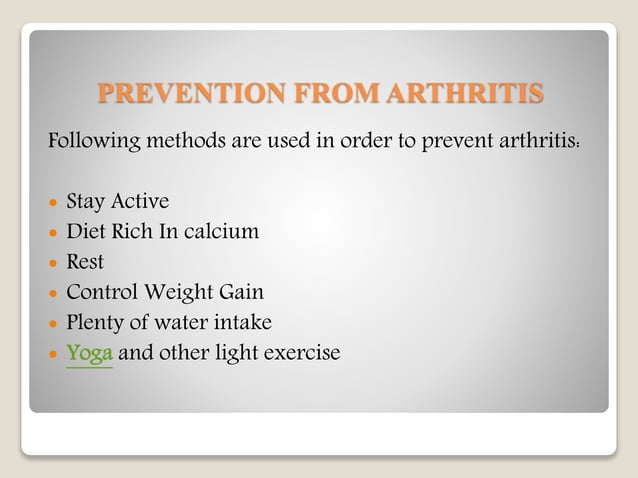 Arthritis : causes, symptoms, treatment and prevention | PPTX | Bone and Joint Conditions ...