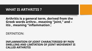 ARTHRITIS MEDICAL SURGICAL NURSING , TYPES OF ARTHRITIS AND IT'S ...
