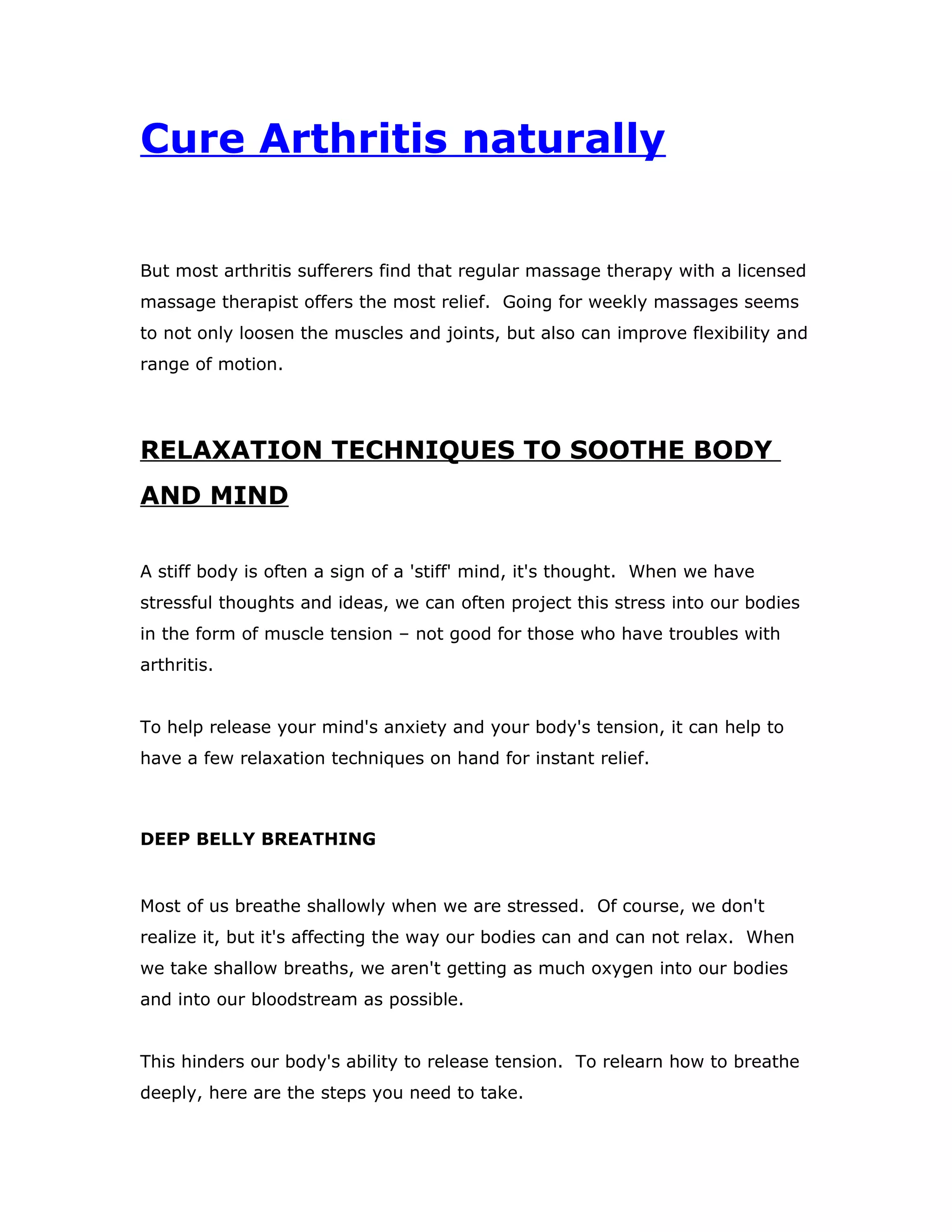 Arthritis Pain & Relief | PDF