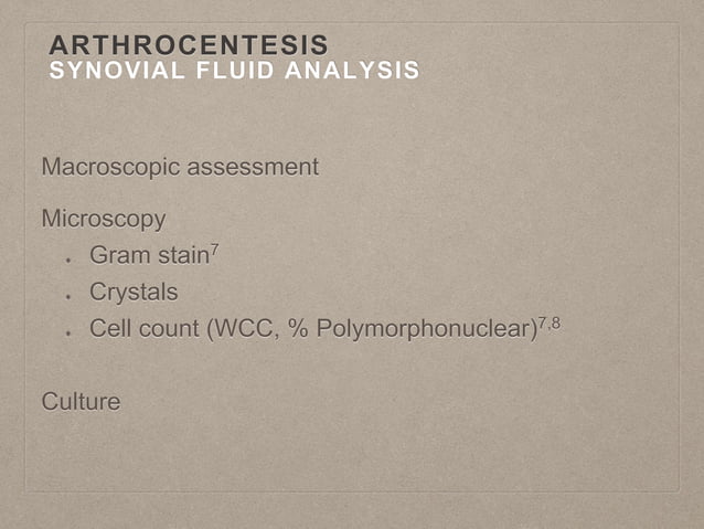 Arthrocentesis | PPTX | Bone and Joint Conditions | Diseases and Conditions