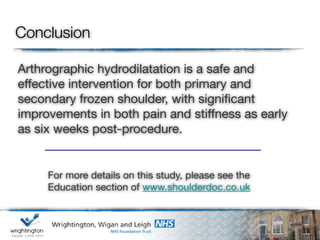 Arthrographic hydrodilatation for frozen shoulder | PDF