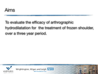 Arthrographic hydrodilatation for frozen shoulder | PDF