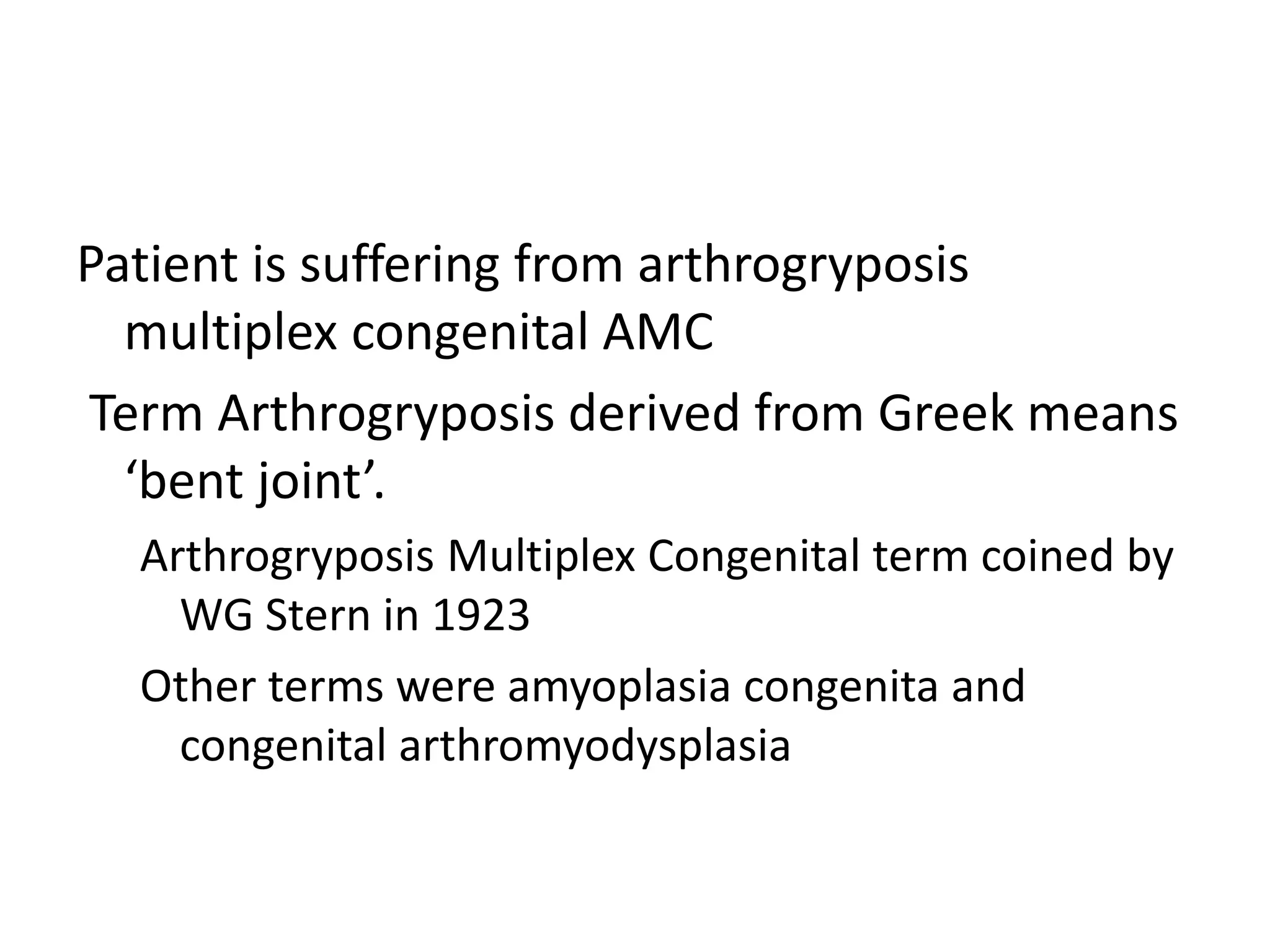 Arthrogryposis multiplex congenital congenital disorder | PPTX