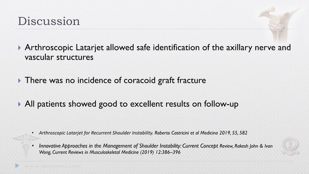 Arthrolatarjet (Arthroscopic Latarjet Proc) Dr Sujit Jos kerala | PDF