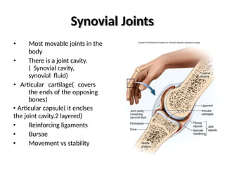 arthrology joints and bones in human body | PPTX
