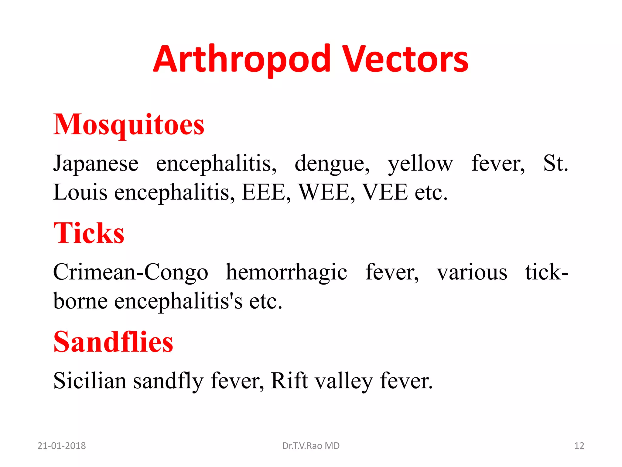 Arthropod-borne Viral Infections by Dr.T.V.Rao MD | PPTX