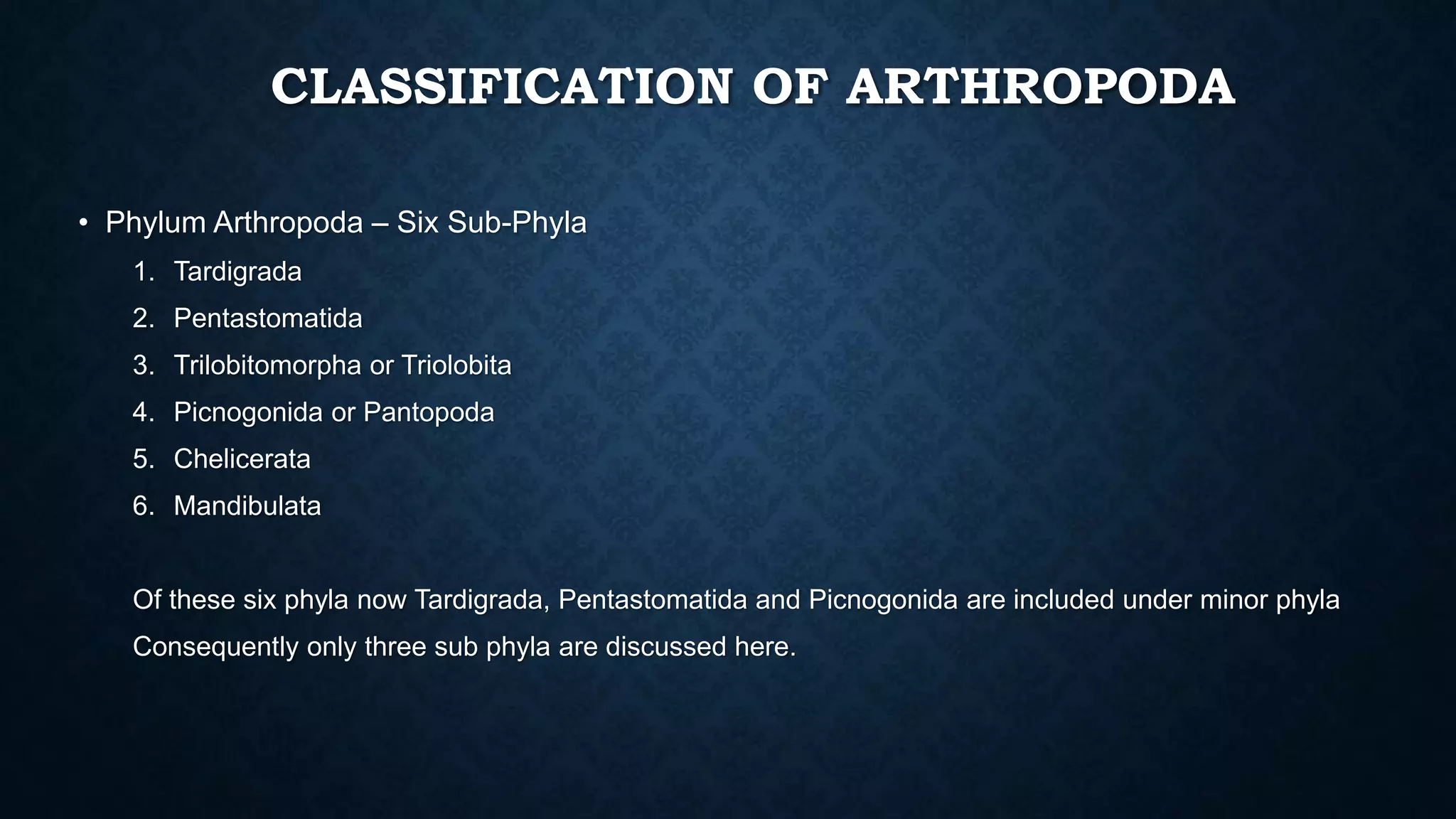 Arthropoda characters & classification | PPTX