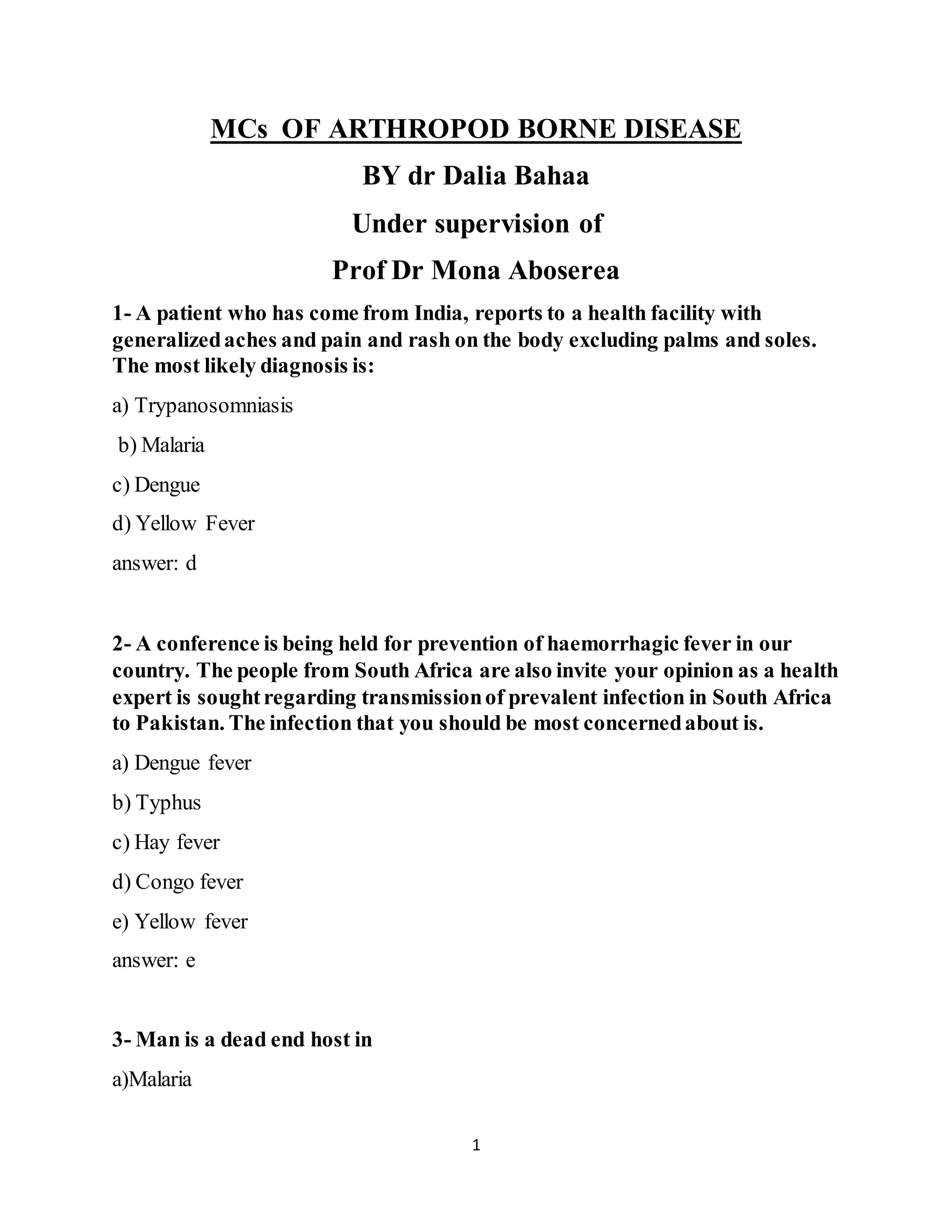 Arthropod borne mc qs | DOCX