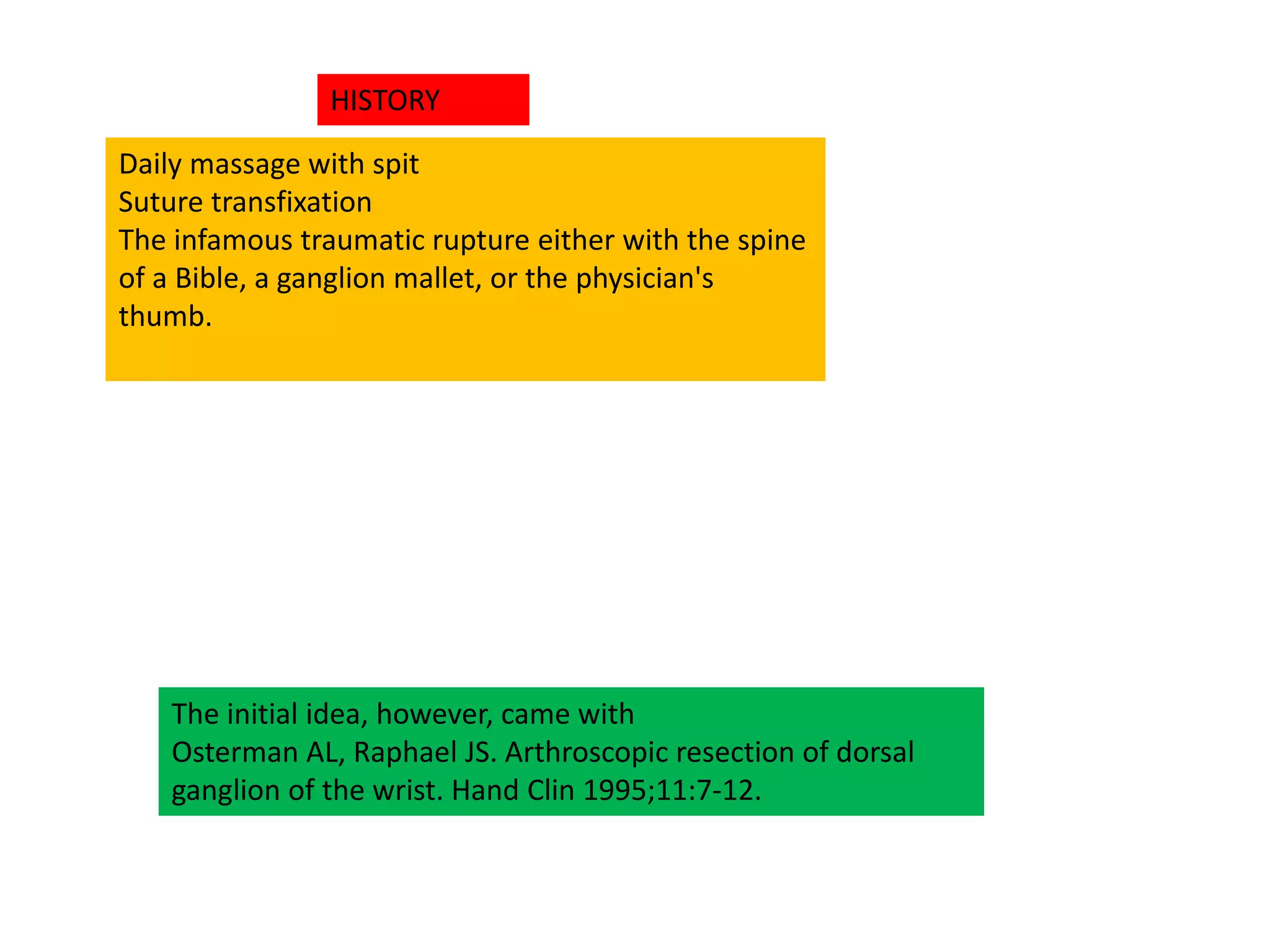 Arthroscopic excision of gnglion cyst | PPT