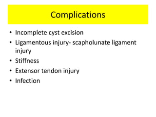 Arthroscopic excision of gnglion cyst | PPT