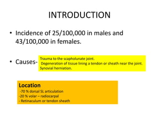 Arthroscopic excision of gnglion cyst | PPT