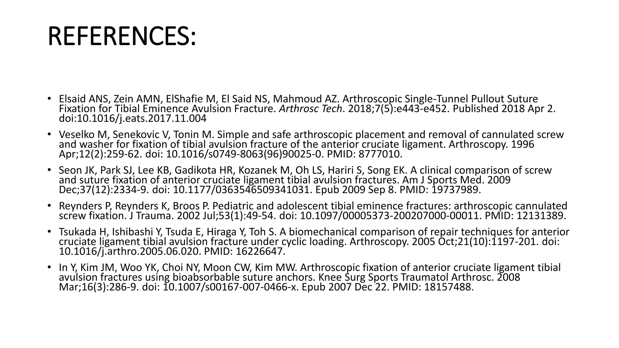 ARTHROSCOPIC PULLOUT SUTURE FIXATION FOR ACL TIBIAL EMINENCE | PPTX