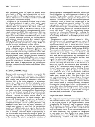 Arthroscopic Single Row Versus Double-Row Suture Anchor Rotator Cuff ...