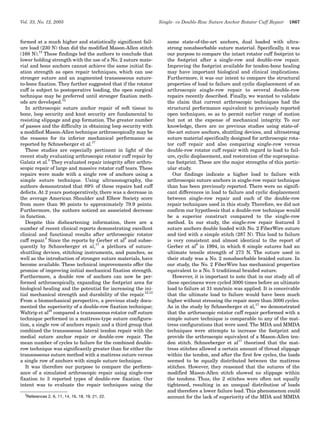 Arthroscopic Single Row Versus Double-Row Suture Anchor Rotator Cuff ...